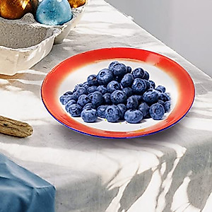 Hemoton 3pcs Vintage Enamel Plate Fruit Plate Enamel Fruit Platter Vintage Salad Plate Enamel Washing Platter Vintage Enamelware Serving Platter (20cm/ 8inch)