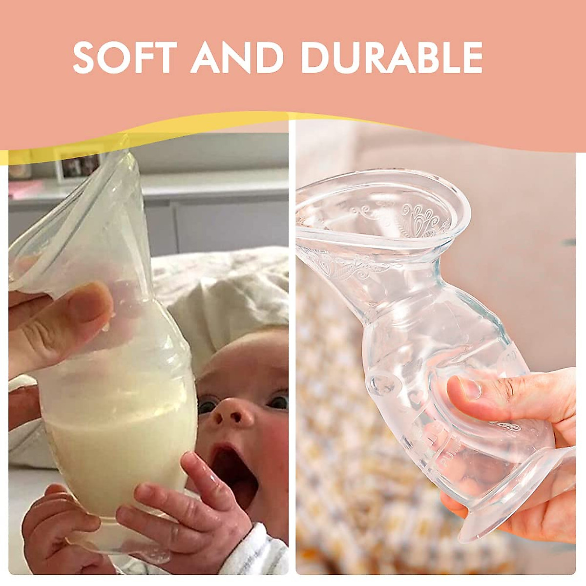 haakaa Manual Breast Pump 150ml with Flower Stopper, Silicone Lid & Silicone Strap Set Breastfeeding Essentials