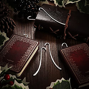 Muzi Hook Bookmark,15 Pcs Silver Plated Smooth Bookmark with Loop Findings Jewelry Making Charms