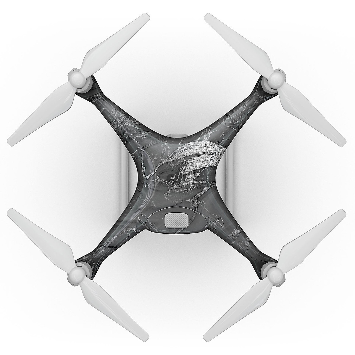 Design Skinz Design Skinz Black & Silver Marble Swirl V7 Full-Body Wrap Decal Skin-Kit Compatible with The Drone DJI Mavic Air