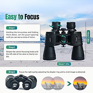 30x50 High Powered Binoculars for Adults, Waterproof Compact Binoculars with Low Light Vision for Bird Watching Hunting Football Games Travel Stargazing Cruise with Carrying Bag