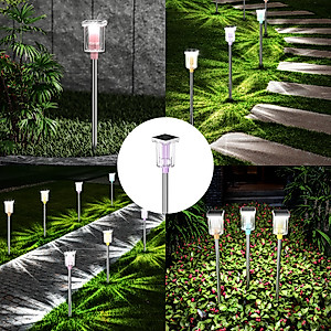 ALFIOT Solar Garden Lights, Pathway Lights Outdoor Waterproof and Ultra-Bright LED Landscape Lighting, Solar-Powered Illumination Decorative Firefly Lights（6 Pack）… (PW-L-002-A)