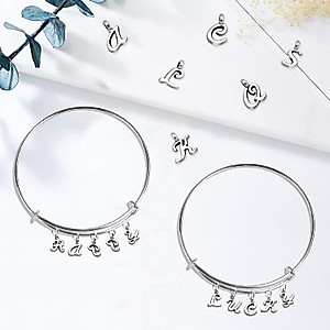 SANNIX 156Pcs/6 Sets ABC Letter Charms Mini A-Z Alphabet Bracelet Necklace Pendants with 200Pcs Open Jump Rings for DIY Jewelry Making