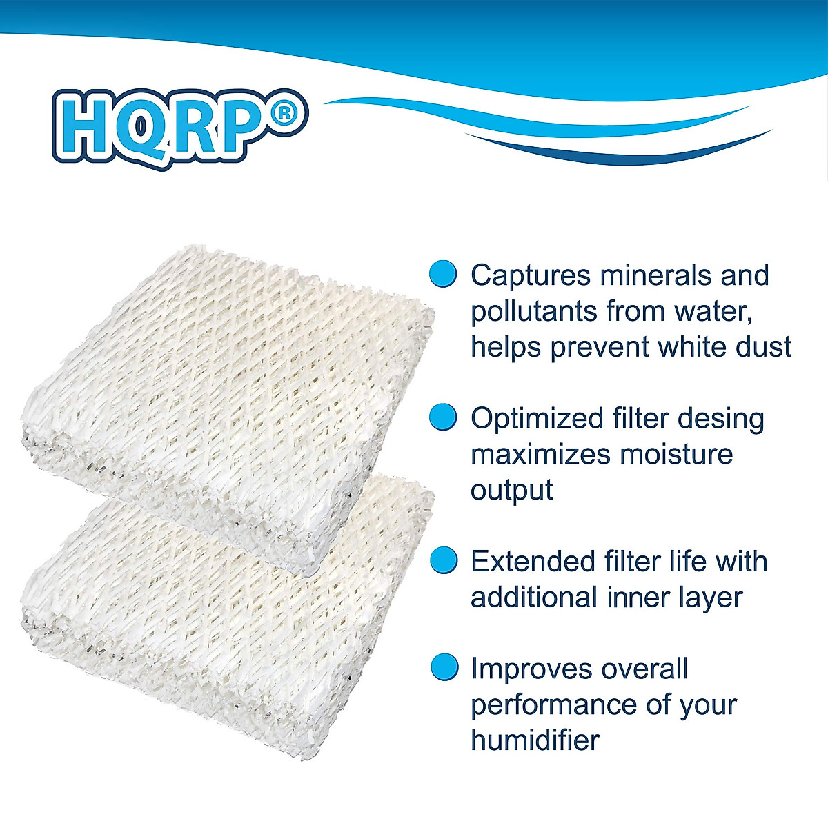 HQRP 2-Pack Humidifier Wick Filter Compatible with Sears Kenmore 14803, 14804, 14103, 14104, 14113, 14114, 14121, 14122 Humidifiers