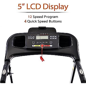 Folding Treadmill, 2.5HP Electric Treadmill for Home with Bluetooth and Incline, Portable Fitness Running Workout for Small Space Home Gym Equipment, MP3 (Black)