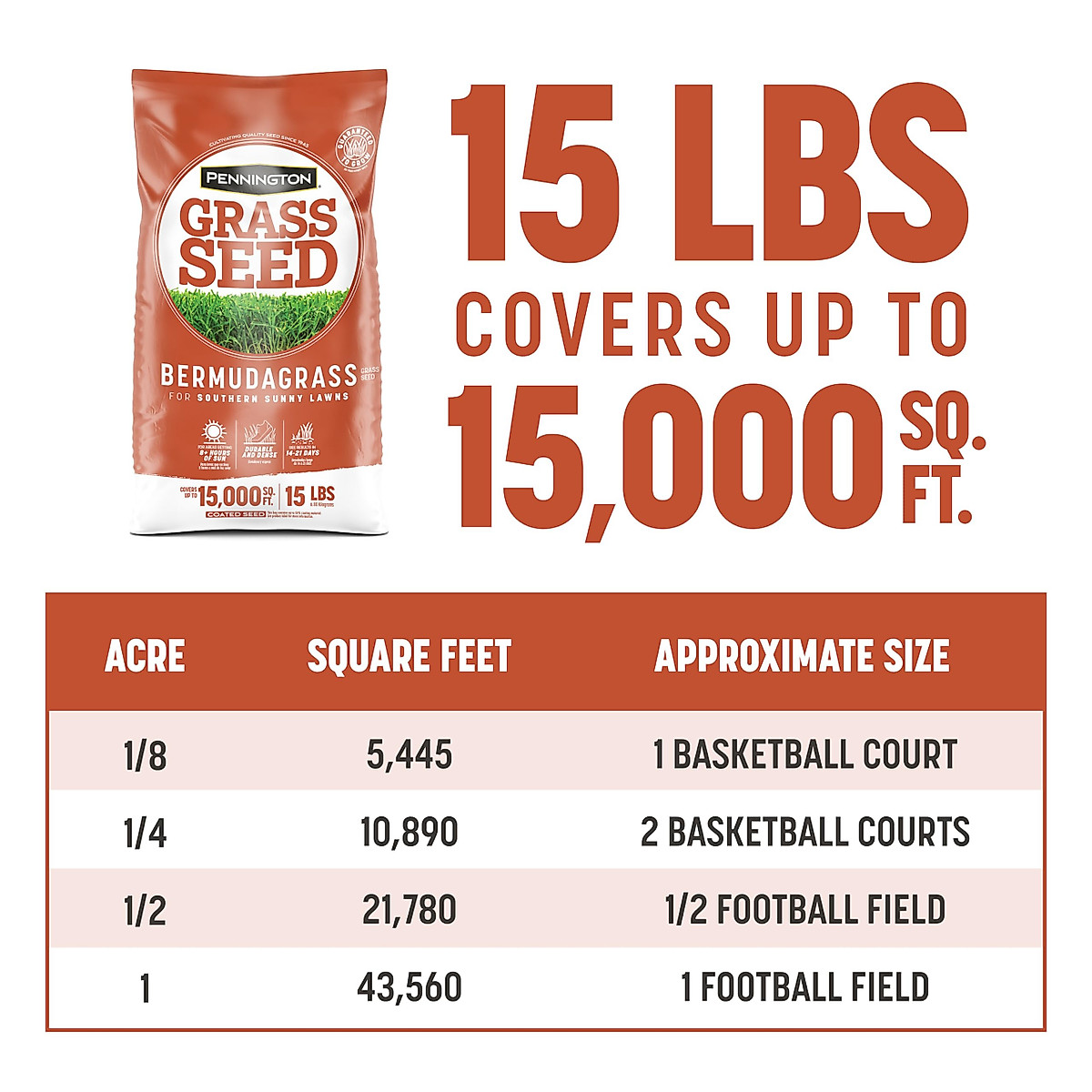 Pennington Bermudagrass Grass Seed 15 lb