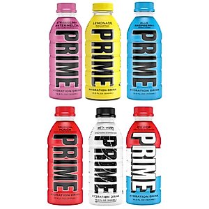 Prime Hydration Sports Drink Assorted Variety Pack - Energy Drink, Electrolyte Beverage - Lemonade, Tropical Punch, Ice pop, Strawberry Watermelon, Meta Moon, & Blue Rasberry - 16.9 Fl Oz - 6 Pack