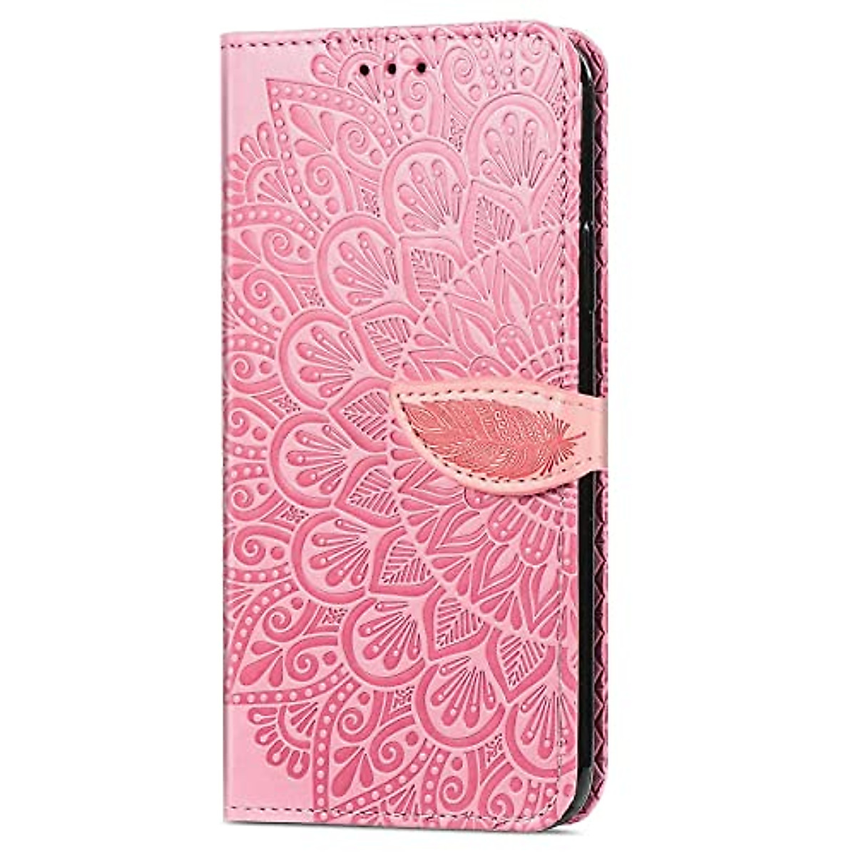 YukeTop Case for Oppo Reno2 Z, PU Leather Flip Folio Wallet Cover, with Card Slots, Case Cover for Oppo Reno2 Z.(Pink)
