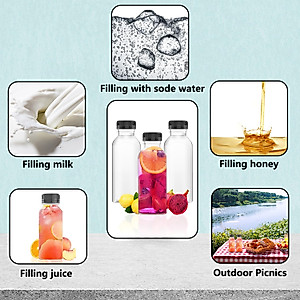 Goiio 3 Pcs 17 Ounce Plastic Juice Bottles, Clear Bulk Beverage Containers, for Smoothies, Juice Milk and Homemade Beverages