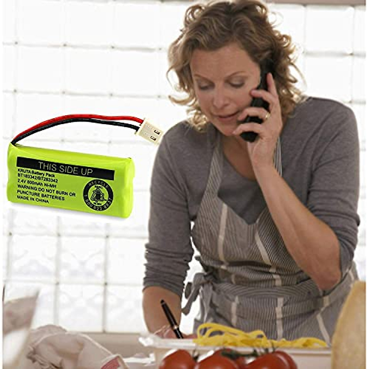 BT183342/BT283342 2.4V 800mAh Ni-MH Battery Pack, Also Compatible with AT&T VTech Cordless Phone Batteries BT166342/BT266342 BT162342/BT262342 2SN-AAA40H-S-X2