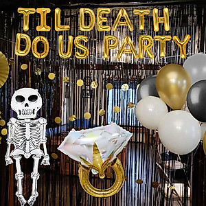 JeVenis Gothic Bachelorette Party Decoration Til Death Do Us Party Decoration Balloons Bachelorette Bridal Shower Engagement Decoration