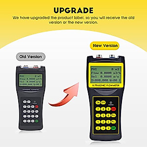 CGOLDENWALL Handheld Ultrasonic Flowmeter Clamp on Flow Meter Portable Liquid Flow Meter with  S1+M2 Transducers for Copper/PVC Pipe DN15-700mm 1/2-28" ((Old or New Panel))