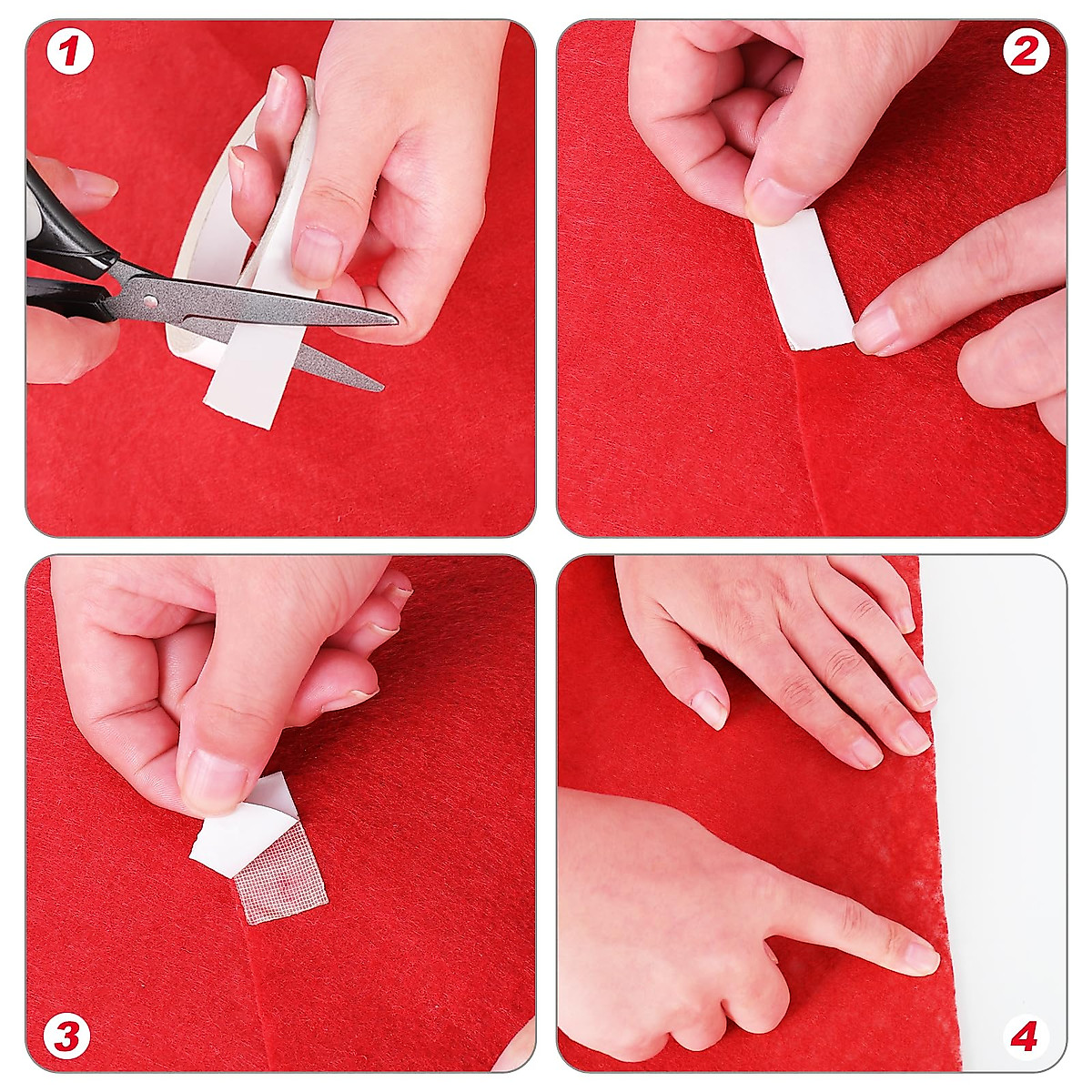 FACULX Red Carpet Runner for Party 80gsm Red Carpet Runner with 2 Piece Carpet Tapefor Wedding Christmas Xmas Thanksgiving Outdoor Accessories, Wedding Party Hallway Prom Rug (Red, 2.6 x 30 Feet)