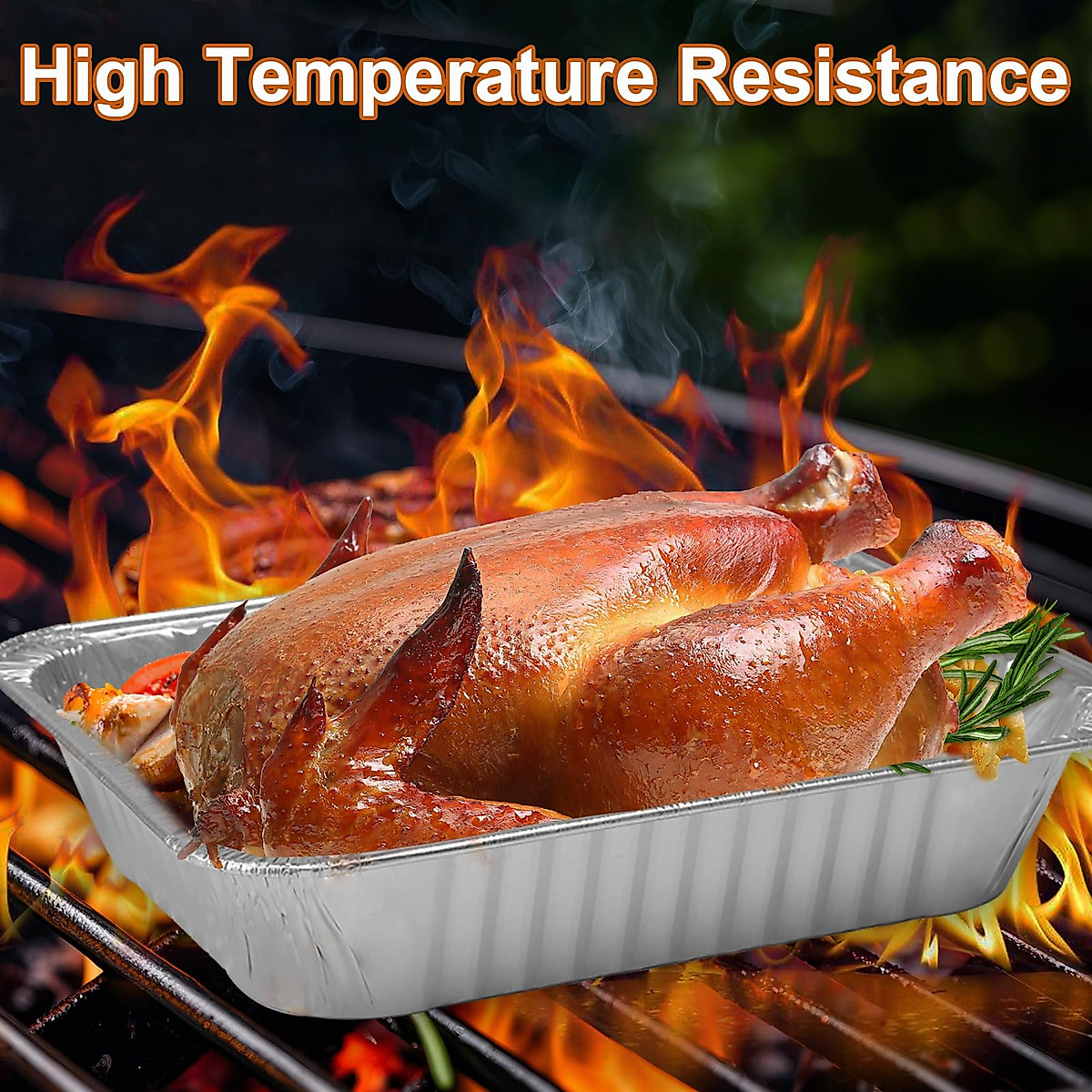 Hamjudewy Aluminum Foil Pans,25 Pack of 9x13 Heavy Duty Disposable Aluminum Pans Trays,for Cooking,Baking, Grilling,Food Prepping