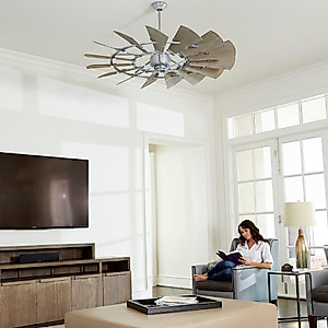 Quorum International 96015-86 I Windmill Collection 60 Inch Fifteen Blade Ceiling Fan - Oiled Bronze Finish I Six Speed Reversible Motor I Modern Contemporary Fixture I Light Fixture Adaptable