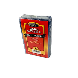 Card Saver 50 Cardboard Gold 4 Semi-Rigid Card Holders