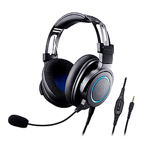 Audio-Technica ATH-G1 Premium Gaming Headset for PS5&Xbox Series X, Laptops, and PCs, with 3.5 mm Wired Connection, Detachable Mic, Black