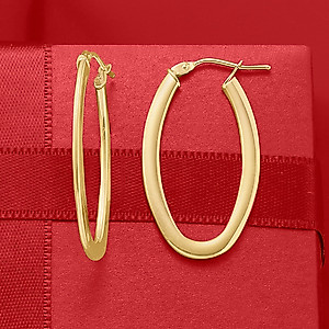 Ross-Simons Italian 14kt Yellow Gold Oval Hoop Earrings