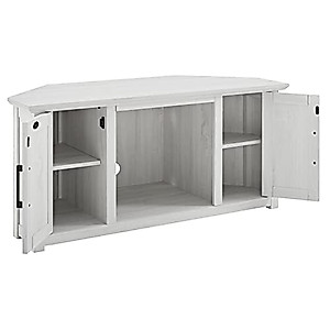 Crosley Furniture Camden TV Stand for 50+ inch TVs, Entertainment Center with Adjustable Storage Shelves, Whitewash