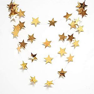 Decor365 Gold Star Moon Garland Hanging Garands Streamers Banner Backdrop for Twinkle Little Star Party Decoration First Birthday/Baby Shower/Wedding//Kids Room/Nursery/Ramadan EID/Graduation Decor