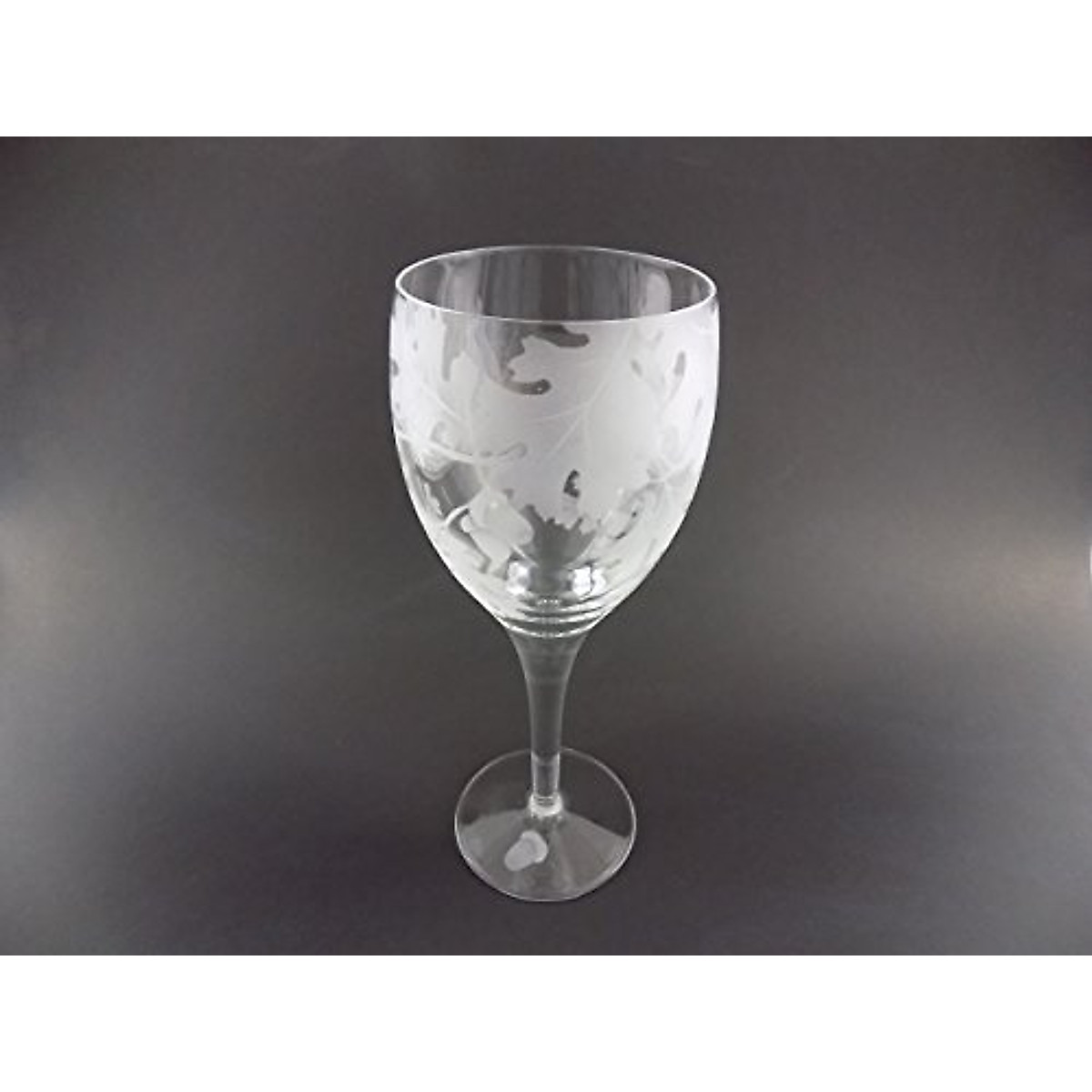 IncisoArt Hand Etched Italian Crystal Goblet Sandblasted (Sand Carved) Handmade Wine Water Glass Engraved (Oak Leaves Acorn Nut, 340 Milliliter (11.5 Ounce) White Wine)