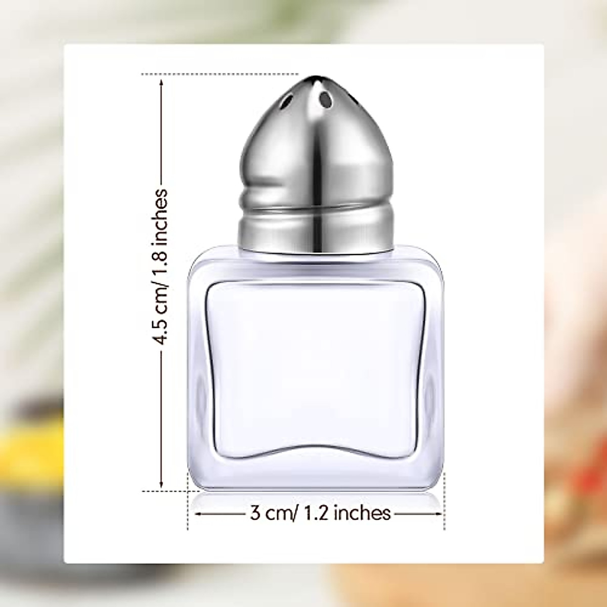 50 Set Mini Salt and Pepper Shakers Small Salt and Pepper Shakers Bulk Clear Glass Individual Tiny Spice Shaker Transparent Seasoning Holders for Home Restaurant Kitchen Table Wedding Party Supplies