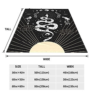 Witchy Snake Blanket Fleece Soft Throw Blankets All Season Warm Lightweight Blankets for Bed Sofa Couch 60"X50"