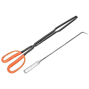 Cabilock Briquettes Hook 1 Set Briquette Tongs Iron Log Pigtail Charcoal Tong