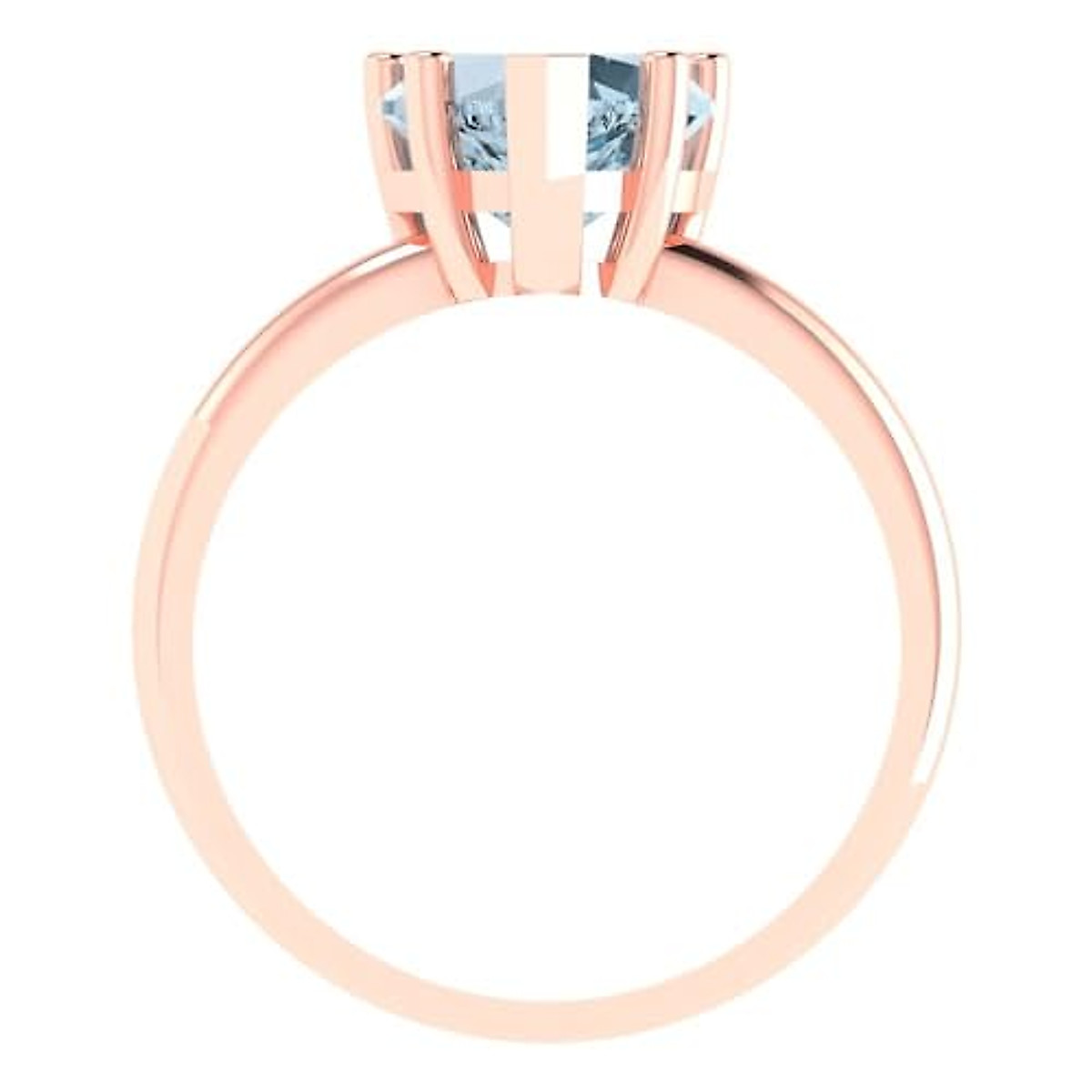Clara Pucci 2.0 ct Heart Cut Solitaire Blue Simulated Diamond 5-Prong Engagement Bridal Promise Anniversary Ring 18K Rose Gold Size 11
