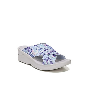 BZees Womens Sahara Slide Sandal Blue Tie Dye Fabric 10 M