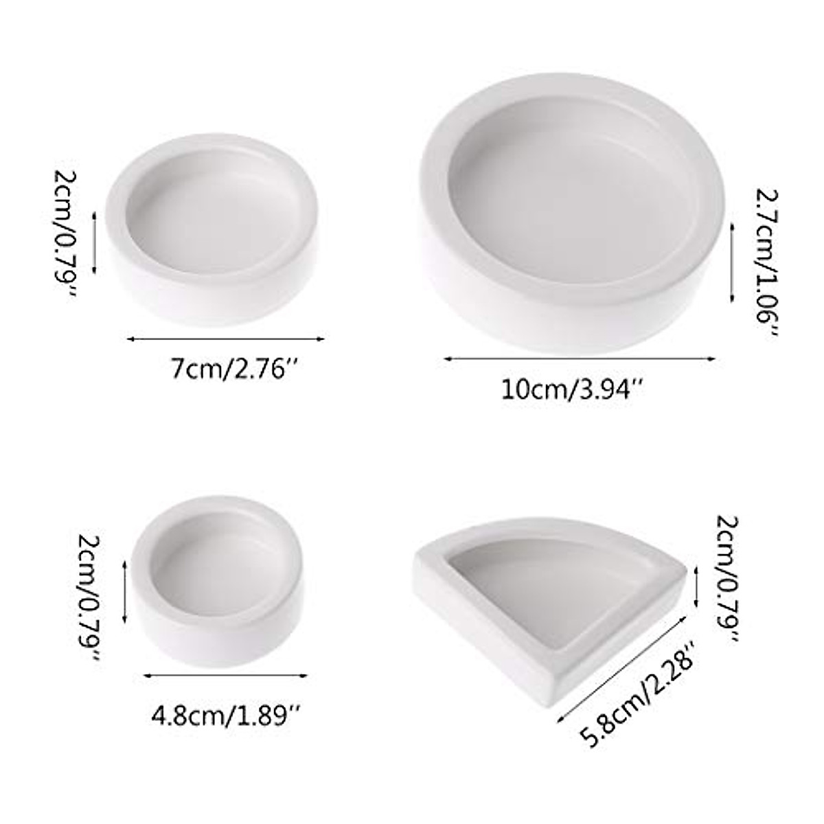 7haofang Ceramics Reptile Feeder Water Food Dish Feeding Bowl Turtle Lizard Snake Basin