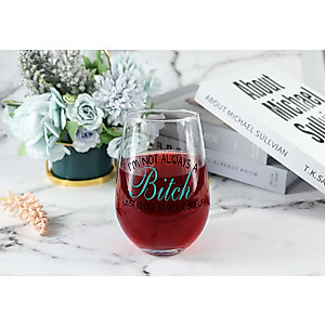 I'm Not Always, Just Kidding Funny Stemless Wine Glass Gifts for Women, Gag Christmas Birthday Gifts Ideas for Girlfriends, Women, Sister, Friends, BBF, Coworkers, Unique Friendship Wine Glass, 17oz