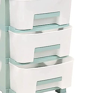 Homeplast Ouma 24 Inch Tall Plastic 3 Drawer Home Storage Indoor Outdoor Organizer Shelf Unit with Perforated Ventilated Drawers, Green