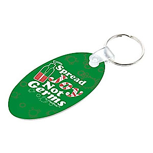 ThisWear Stocking Stuffer Keychain 2020 Spread Joy Not Germs 2-Pack Aluminum Oval Keychain