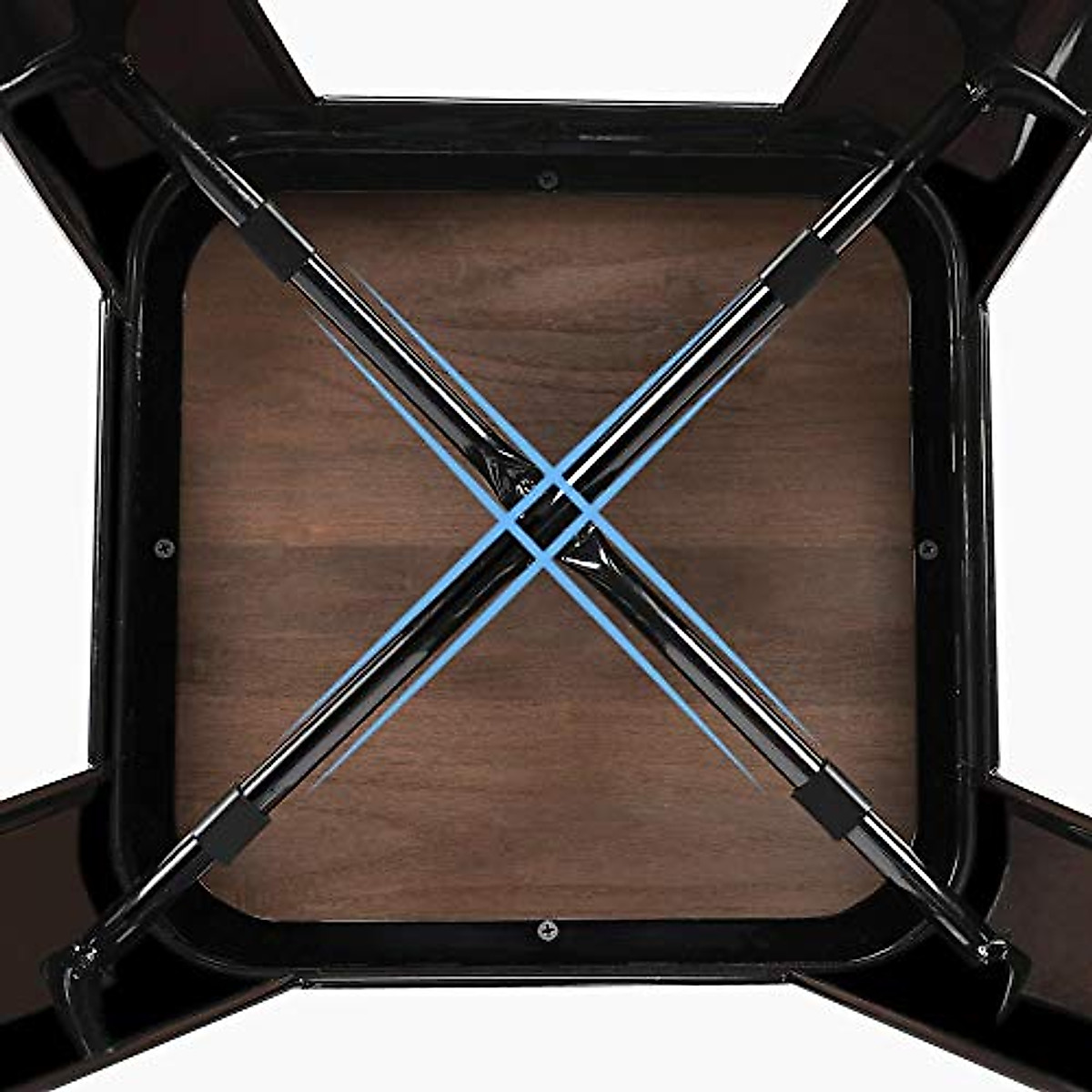 Yaheetech 26inch barstools Set of 4 Counter Height Metal Bar Stools, Indoor Outdoor Stackable Bartool Industrial with Wood Seat 331Lb, Black