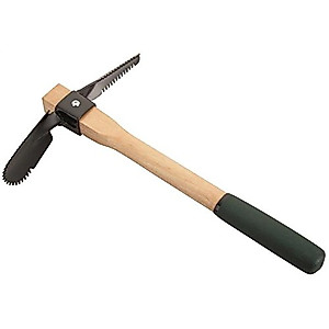 Edward Tools Planter Pick and Scoop for Gardening - Hand Tiller Digs/Breaks compacted Soil - Solid Wood Handle with Rubber Comfort Grip - Hand Garden Planter Carbon Steel Blade Rust Proof Finish