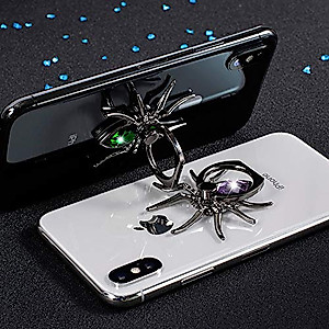 Spider Phone Ring Holder Stand, Allengel Animal Phone Ring Finger Grip Rhinestone Phone Kickstand for All Smartphone (Purple)