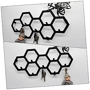 NOLITOY Towel Hooks Entryway Mount Coat Clothes Ornament Beehive Hats with Honeycomb Organizer Keys Decorative Iron Home Panel Mounted Hangers Art Household Cling Window Sunflower Hollow Towel Hook