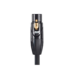 Monoprice XLR Male to XLR Female Cable - Microphone & Interconnect, Gold Plated, 16AWG, 6 Feet, Black - Stage Right Series