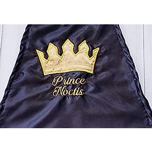 1st 2nd Birthday Satin Prince OR King Crown Cape black and gold