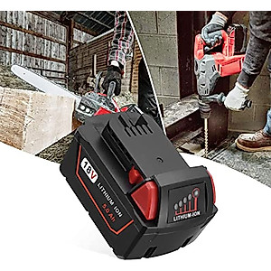 CELL9102 Replacement 2PACKS M18 Battery and Charger Combo for Milwaukee 18V 48-11-1850 Battery and Battery Charger 48-59-1812, Capacity Output 5.0Ah