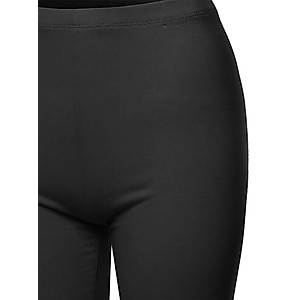 A2Y Basic Solid Cotton Mid Thigh High Rise Biker Bermuda Shorts Black L