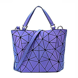 Geometric Luminous Tote Bags for Women Crossbody Bags for Women Purses and Handbags Multi Color Shoulder Bag (Luminous Purple)