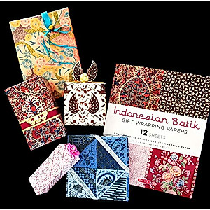 Indonesian Batik Gift Wrapping Papers - 12 Sheets: 18 x 24 inch (45 x 61 cm) Wrapping Paper