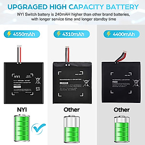 NYI Upgraded 4550mAh HAC-003 Battery Replacement Compatible with Nintendo Switch Console Handhold HAC-001,High Capacity Internal Battery with Installation Tools Kit