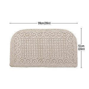 39x20inch Anti Fatigue Kitchen Rug Mats are Made of 100% Polypropylene Half Round Rug Cushion Specialized in Anti Slippery and Machine Washable,Beige