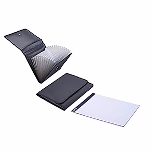 It's Academic Accordion File Organizer, Black Fabric, Notepad Included, 500 Sheet Capacity, 11 x 14 (98778-6D)