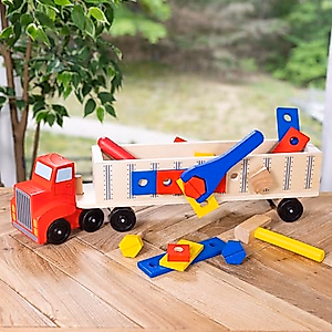 Melissa & Doug Big Rig Truck Wooden Building Set (22 pcs)