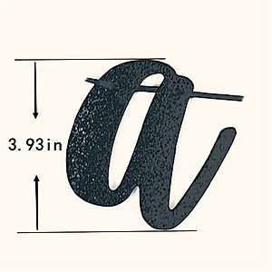 Just Married Banner- Wedding Party Sign, Bridal Shower Decoration Prop Photos (Black Glitter)