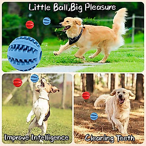 Feixun Dog Treat Toy Ball, Dog Tooth Cleaning Toy, Interactive Dog Toys 2.8" Pack of 2
